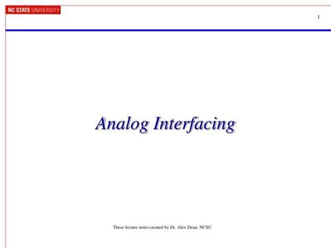 PPT Analog Interfacing PowerPoint Presentation Free Download ID