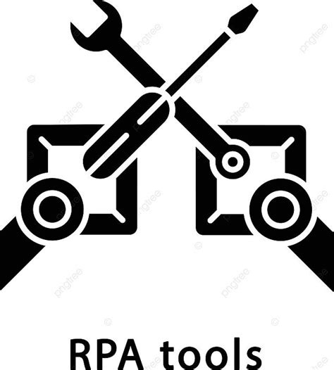 Rpa Tools Glyph Icon Development Process Equipment Vector Development Process Equipment Png