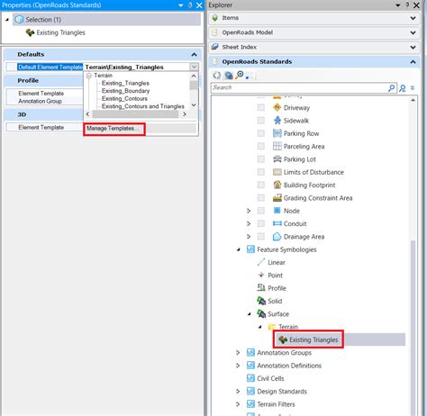 OpenRoads OpenSite Terrain Feature Display Reverts Back To Original Display When It Is