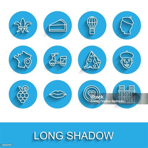 세트 라인 포도 과일 웃는 입술 플뢰르 드 리스 커피 컵 노트르담 드 파리 스쿠터 프랑스 마임 및 치즈 아이콘 벡터 과일에 대한 스톡 벡터 아트 및 기타 이미지 Istock