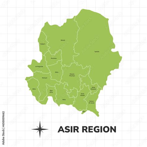 Asir Region Map Illustration Map Of The Region In Saudi Arabia Stock Vector Adobe Stock