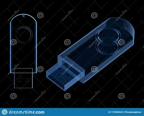 Usb Flash Drive Scan Stock Illustration Illustration Of Storage 173558944
