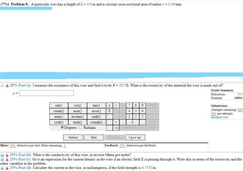 solved 7 problem 8 a particular wire has a length of