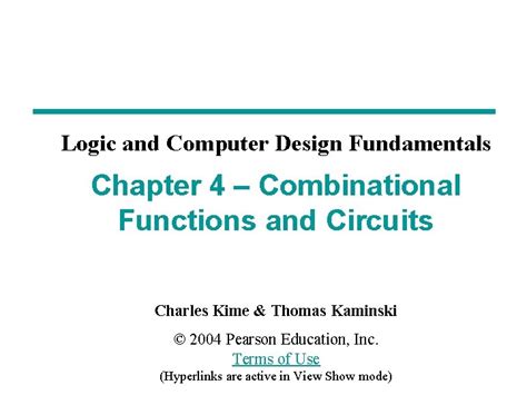 Logic And Computer Design Fundamentals Chapter Combinational