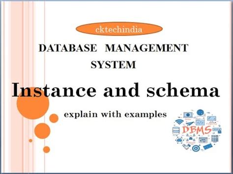 DBMS Instance And Schema Database Instance And Schema Explain With