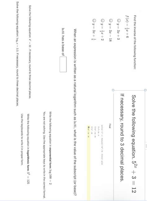 Solved Find The Inverse Of The Following Function Solve Chegg