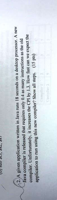 Solved 2a Given Application Written In Java Runs 18 Seconds On A Desktop Processor A New Java