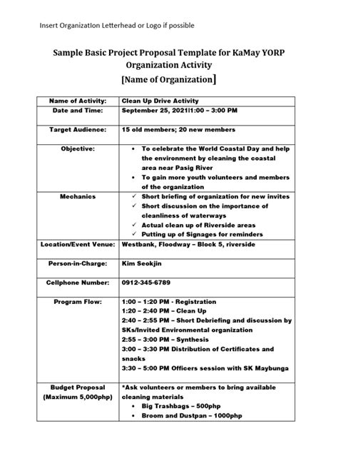 Annex A Sample Project Proposal Kamay Pdf