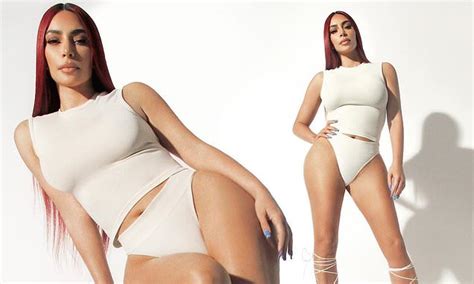 Kim Kardashian Strips Down To Underwear For Skims Launch Daily Mail