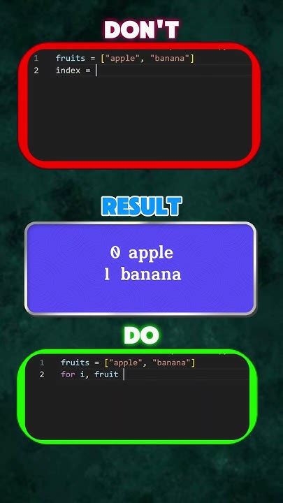 python enumerate do s and don ts 🔥 pythontips youtube