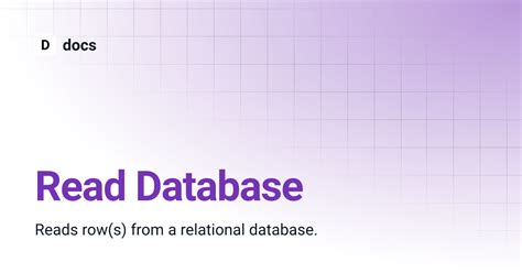 read database docs