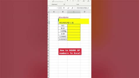How To Round Up Numbers In Excel Excel Youtube