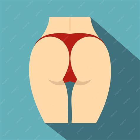 Premium Vector Female Buttocks In Red Panties Icon Flat Illustration