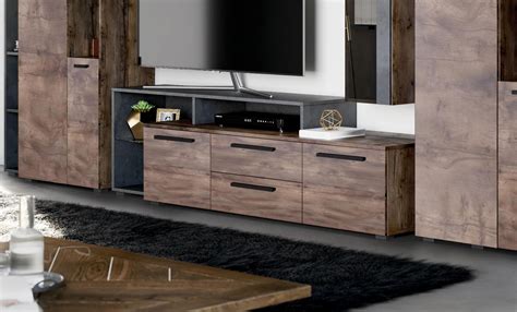 Гостиная Глазго тумба 2 х дв 2 ящ таксония металл бруклин Мебельград купить в интернет