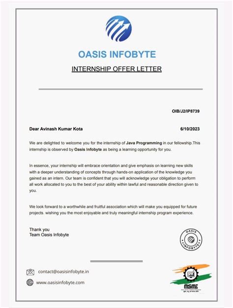 Avinash Kumar On Linkedin Javaprogramming Oasisinfobyte