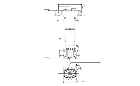 Circular Column Plan And Section Design Autocad File