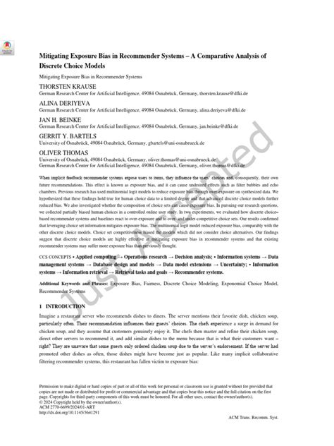 Mitigating Exposure Bias In Recommender Systems Pdf Logistic Regression Estimator