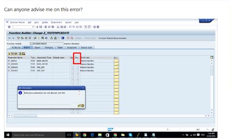 Abap Reference Parameters Are Not Allowed With Rfc Stack Overflow