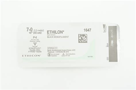 Ethicon 1647 7 0 Ethilon P 6 8mm 14c Reverse Cutting 18inch X