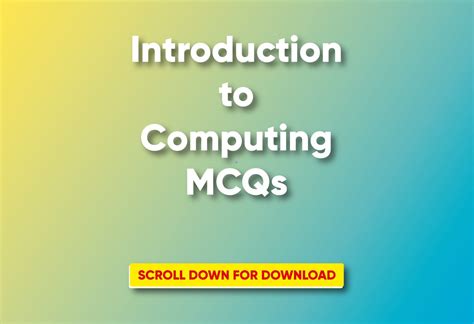 introduction to computing mcqs with answers pdf