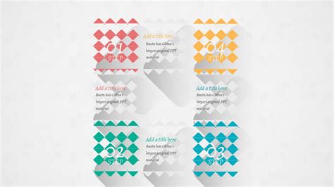 Set Of Four Different Colored Squares Google Slide Theme And Powerpoint Template Slidedocs