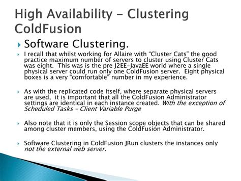 High Availability Clustering Coldfusion Ppt Download