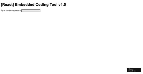 React Embedded Coding Tool V15 Codesandbox