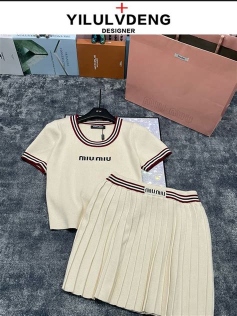 Комплект одежды Женский Miu Miu с юбкой белый бежевый размер 1 ПЕВА полиэтиленвинилацетат