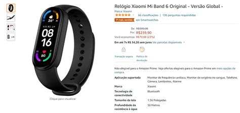 Relógio Xiaomi Mi Band Original Versão Global Canaltech Ofertas