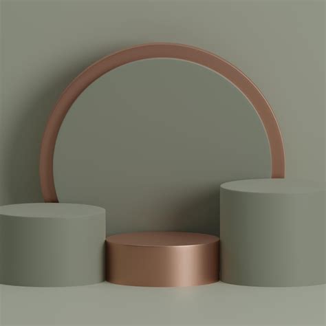 Premium Photo 3d Render Minimal Steps Podiums On Olive Green