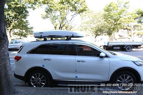 [올뉴쏘렌토] 툴레 다이나믹800화이트 루프박스캐리어 프로라이드591 자전거캐리어 장착 네이버 블로그