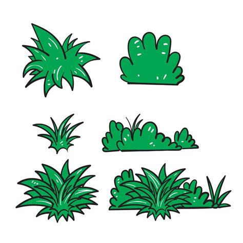 Hand Drawn Doodle Grass Illustration Vector Isolated 5164048 Vector Art