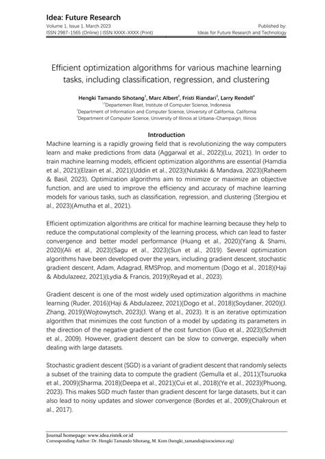 Pdf Efficient Optimization Algorithms For Various Machine Learning Tasks Including
