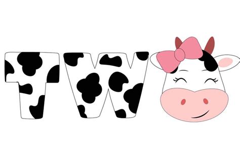 Cow Face Svg With Bow 2nd Birthday Svg Girl 2nd 2194339
