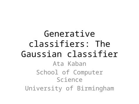 Pptx Generative Classifiers The Gaussian Classifier Dokumentips