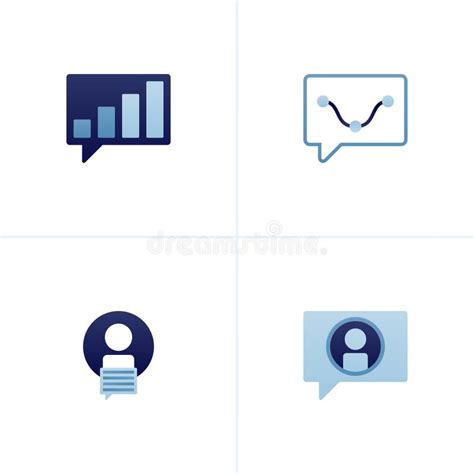 Icon Vector Of Comment Balloons And Bar Charts Line Charts And