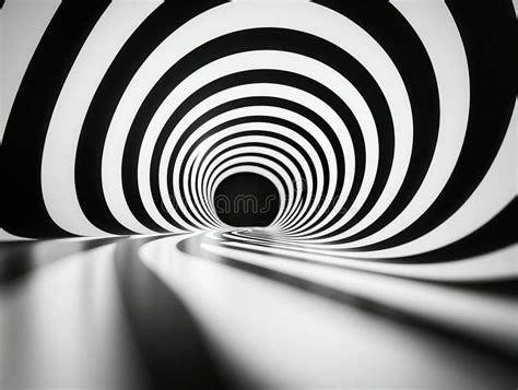Black And White Rippling Lines Creating A Sense Of Motion And Depth In An Abstract Space