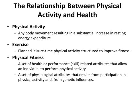 Ppt The Relationship Between Physical Activity And Health Powerpoint