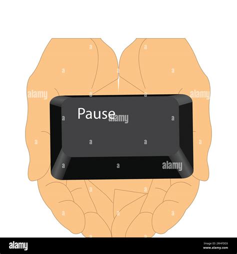 Hands Holding The Pause Button Key From A Keyboard Stock Vector Image And Art Alamy