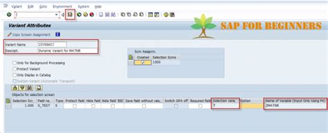 How To Create A Dynamic Variant In Sap Using Tvarv Table Sap For