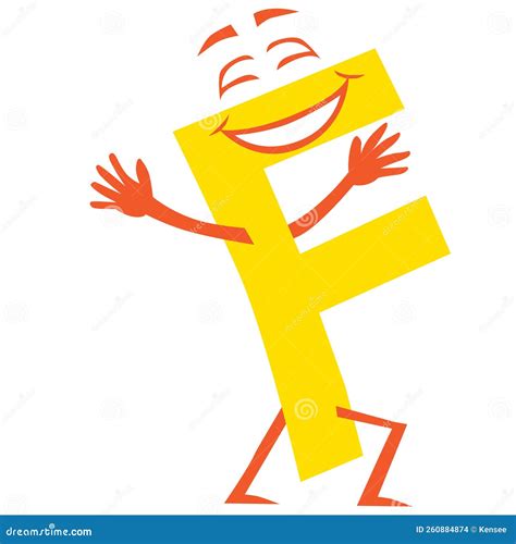 Happy Cartoon Letter F Stock Vector Illustration Of Highway