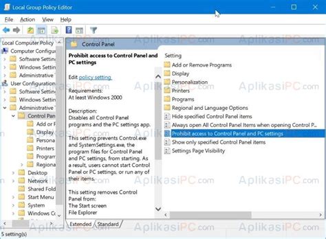 Cara Disable Control Panel Dan Settings Di Windows 10