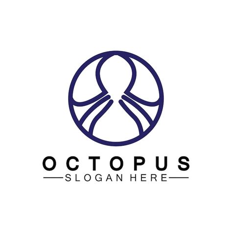 문어 간단한 현대 라인 아트 로고 Designvector 그림 프리미엄 벡터