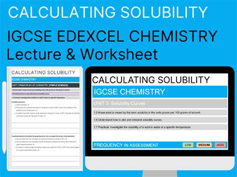 Calculating Solubility Lecture And Worksheet Unit 1 Edexcel Igcse Chemistry Teaching