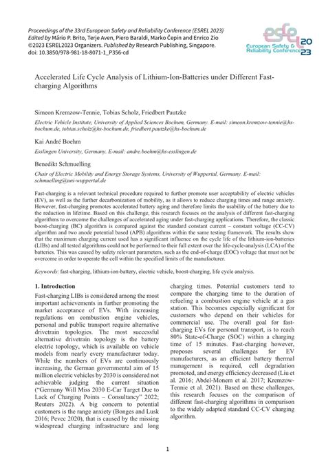 Pdf Accelerated Life Cycle Analysis Of Lithium Ion Batteries Under Different Fast Charging