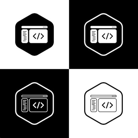 Premium Vector Modern Coding Bracket And Polygon Icon Vector