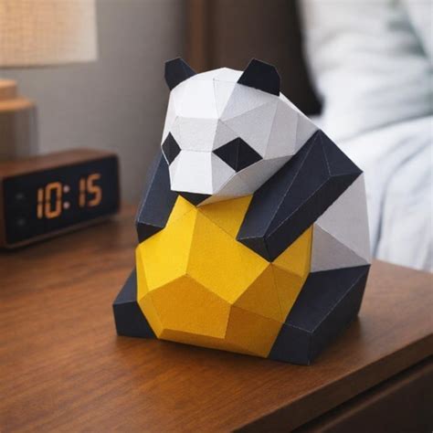 3d Origami Panda To Assemble Decorative Papercraft Model