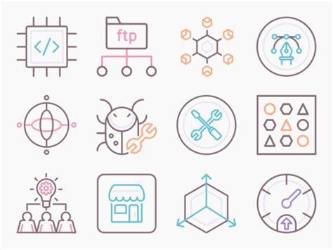 100 mobile software development icon set flat icons
