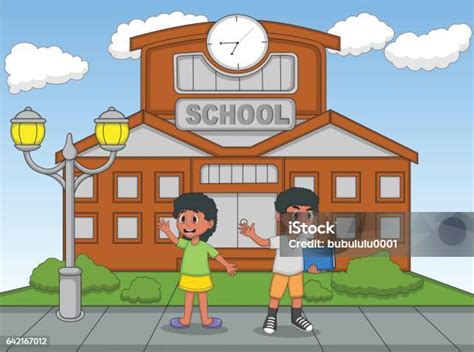 아이 들 학교에서 농구 가로등에 대한 스톡 벡터 아트 및 기타 이미지 가로등 가리키기 건물 외관 Istock