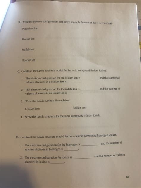 Solved B Write The Electron Configurations And Lewis Chegg Com
